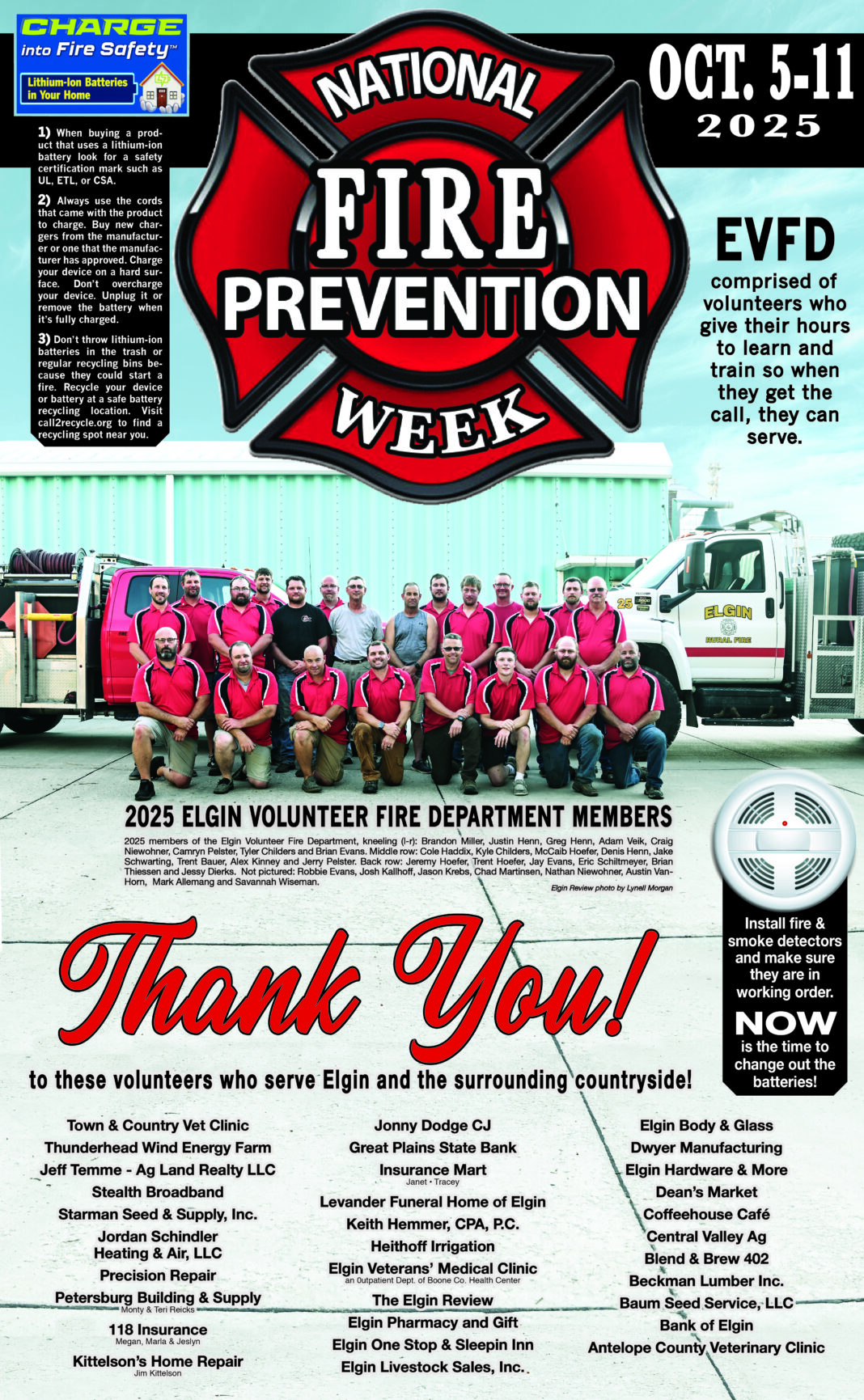 Fire Prevention Week, Oct. 5-11, 2025 - The Elgin Review Online Edition